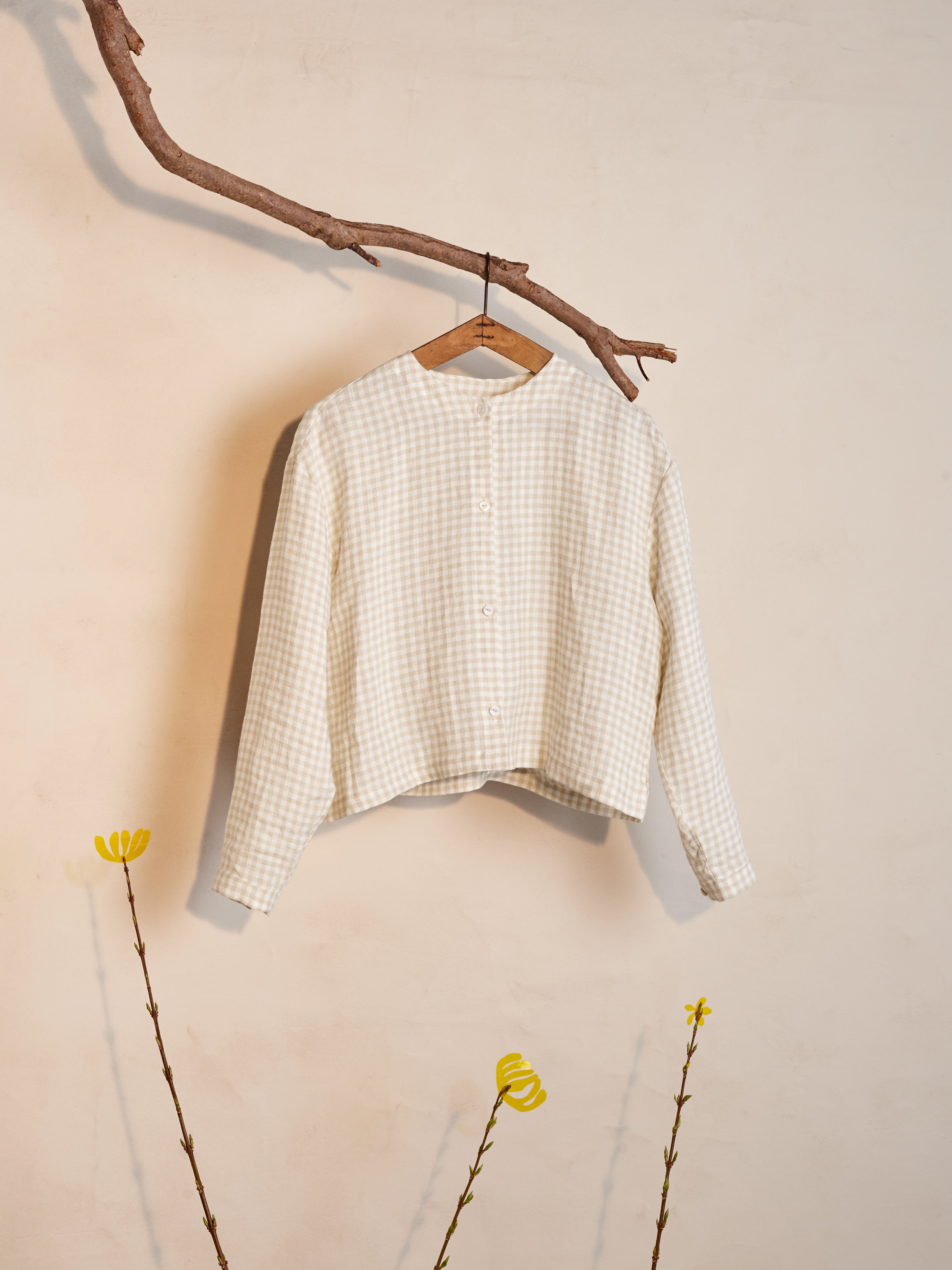 Box Shirt | Natural Gingham – K A E L Y R U S S E L L